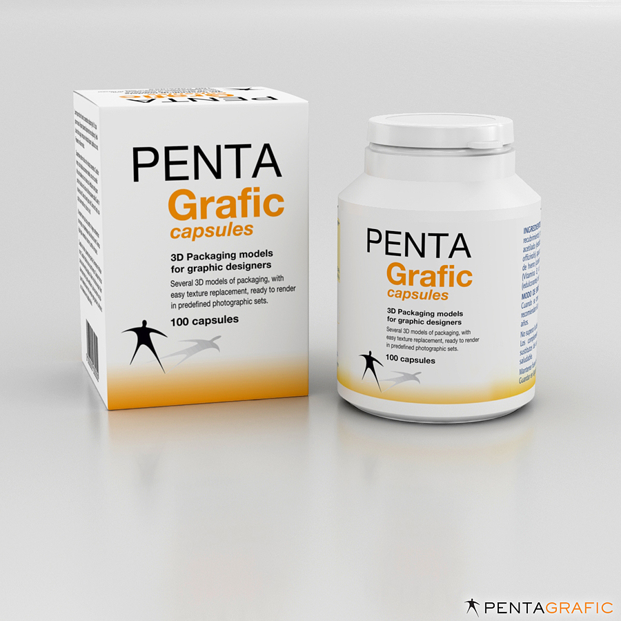 Pills container + box - 100 capsules - v1 - Strata